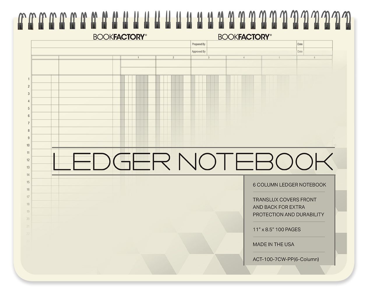 BookFactory Accounting Ledger Notebook/ 6 Column Accounting Ledger ...