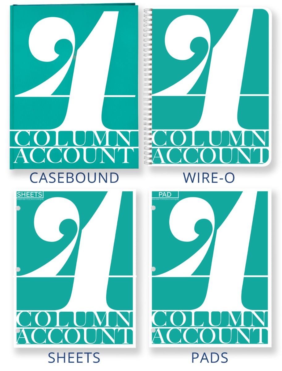 BookFactory 4 Column Account Book / Accounting Ledger - You Choose the ...