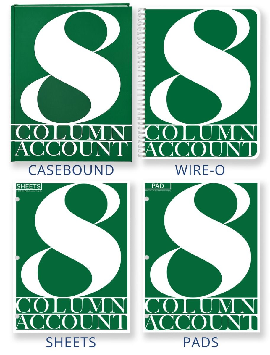 BookFactory 8 Column Account Book / Accounting Ledger - You Choose the ...