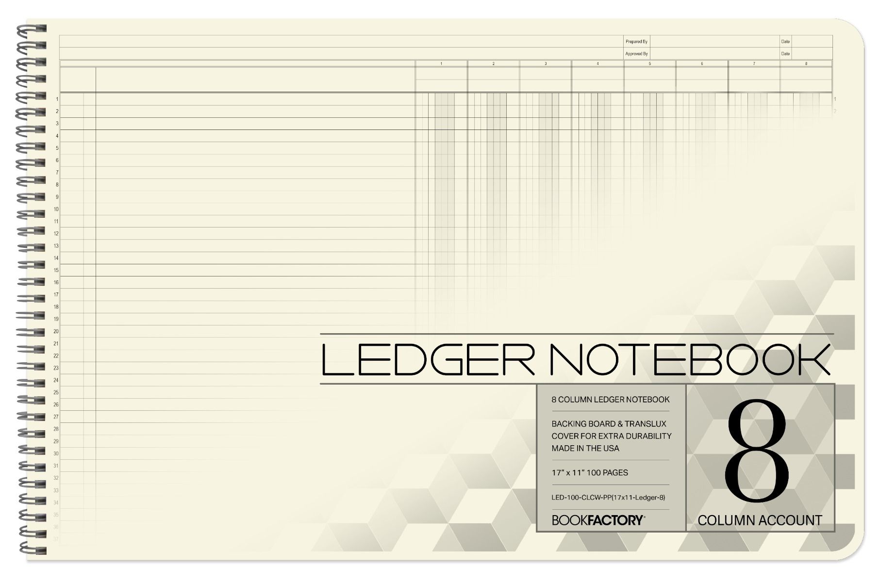 BookFactory Accounting Ledger Notebook/Large 8 Column Accounting Ledger ...