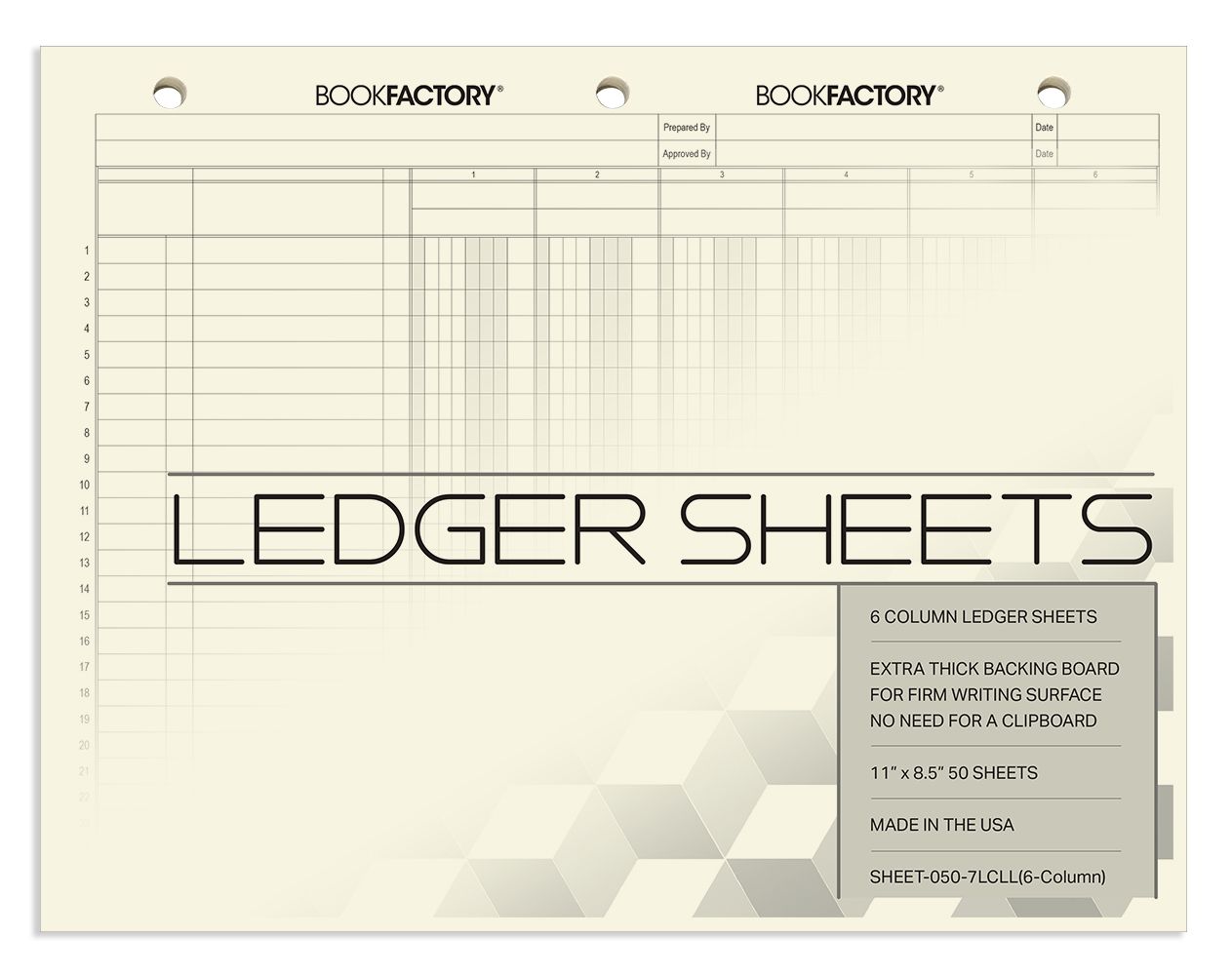 BookFactory Ledger Sheets / 6 Column Accounting Ledger Columnar (Six ...