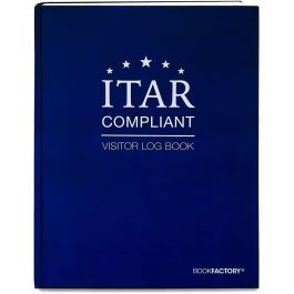 ITAR Visitor Log Book/Visitor Register/Guest Sign-in - 100 Pages, 8" x 10" Soft Touch Hardbound ...