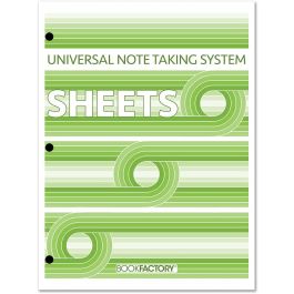 Universal Note Taking System (Cornell Notes) - 100 Loose Sheets