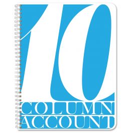 10 Column Accounting Ledger - 100 Pages, 8.5" x 11" Wire-O