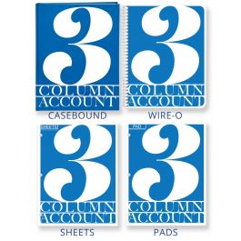 BookFactory 3 Column Account Book / Accounting Ledger - You Choose the ...