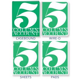 BookFactory 5 Column Account Book / Accounting Ledger - You Choose the ...