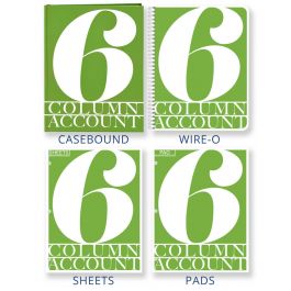 BookFactory 6 Column Account Book / Accounting Ledger - You Choose the ...