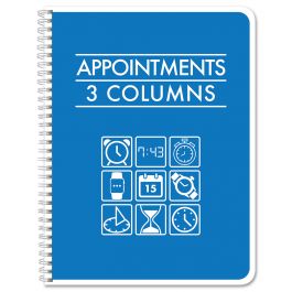 BookFactory 3 Column Appointment Book 8 1/2" x 11" - 100 Pages 3 ...