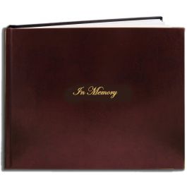 Funeral Guest Book - In Memory - Leather Bound