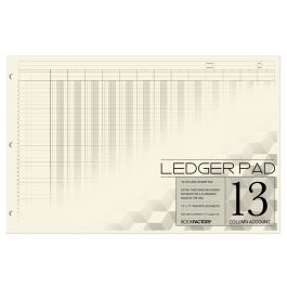 BookFactory Ledger Pad/Large 13 Column Accounting Ledger Columnar ...
