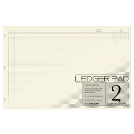 BookFactory Ledger Pad/Large 2 Column Accounting Ledger Columnar (Two ...