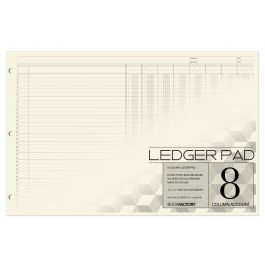 BookFactory Ledger Pad/Large 8 Column Accounting Ledger Columnar (Eight ...