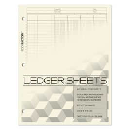 BookFactory Ledger Sheets / 4 Column Accounting Ledger Columnar (Four ...
