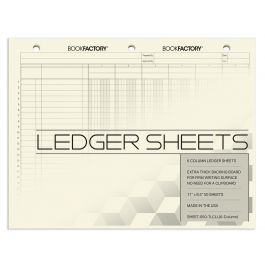 BookFactory Ledger Sheets / 6 Column Accounting Ledger Columnar (Six ...