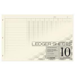 BookFactory Ledger Sheets/Large 10 Column Accounting Ledger Columnar ...