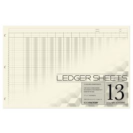 BookFactory Ledger Sheets/Large 13 Column Accounting Ledger Columnar ...