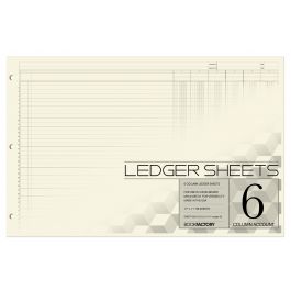 BookFactory Ledger Sheets/Large 6 Column Accounting Ledger Columnar ...