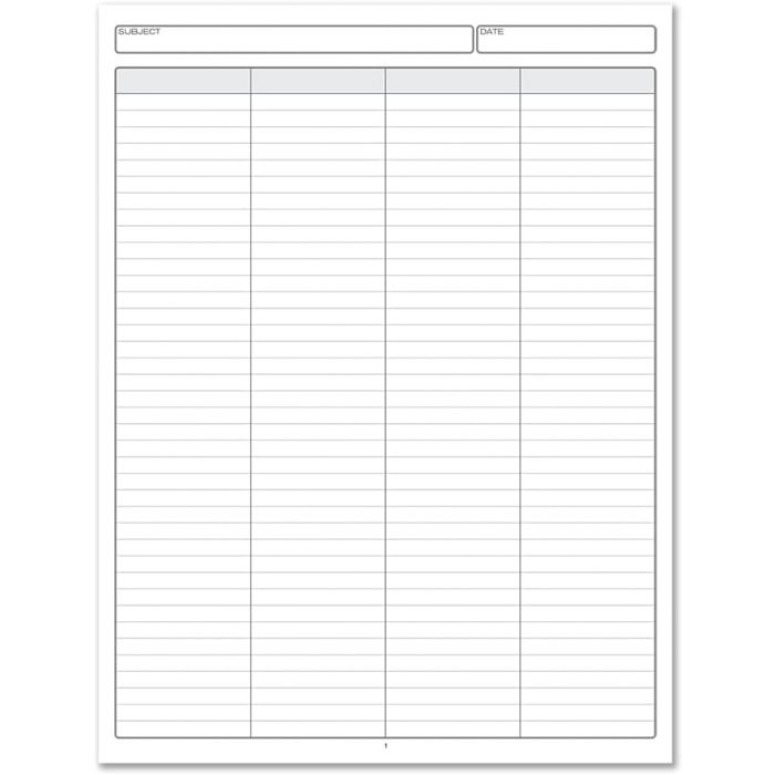 four column chart template