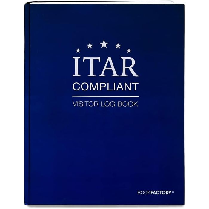 ITAR Visitor Log Book/Visitor Register/Guest Sign-in - 100 Pages, 8" x ...