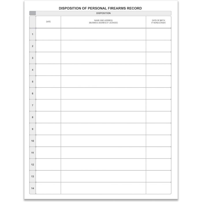 Printable Firearms Record Sheet Firearm Log Etsy UK
