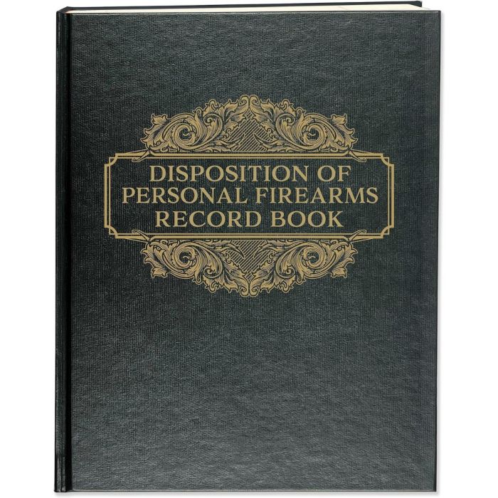 ATF Disposition of Personal Firearms Record Book - 120 Pages, Black ...