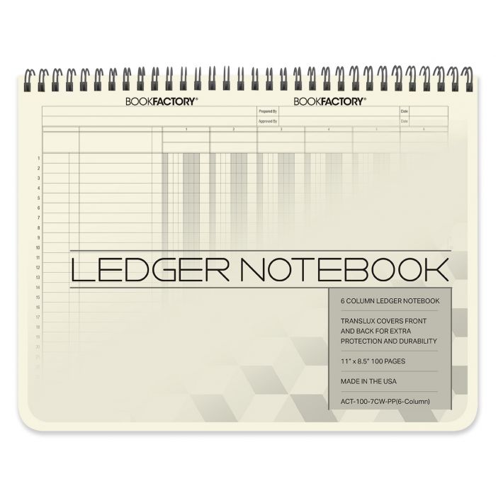 BookFactory Accounting Ledger Notebook/ 6 Column Accounting Ledger ...
