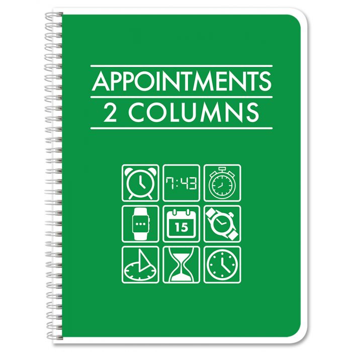 BookFactory 2 Column Appointment Book 8 1/2" x 11" - 100 Pages 2 ...