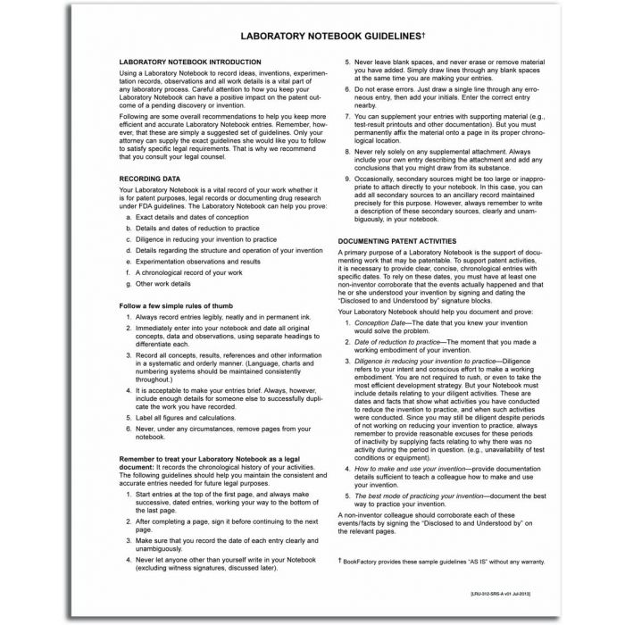 Sample Lab Notebook Format