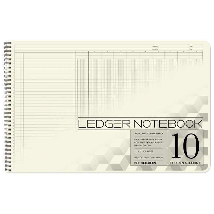 BookFactory Accounting Ledger Notebook/Large 10 Column Accounting ...