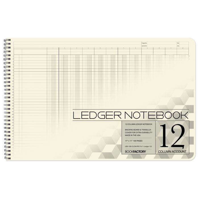 BookFactory Accounting Ledger Notebook/Large 12 Column Accounting ...