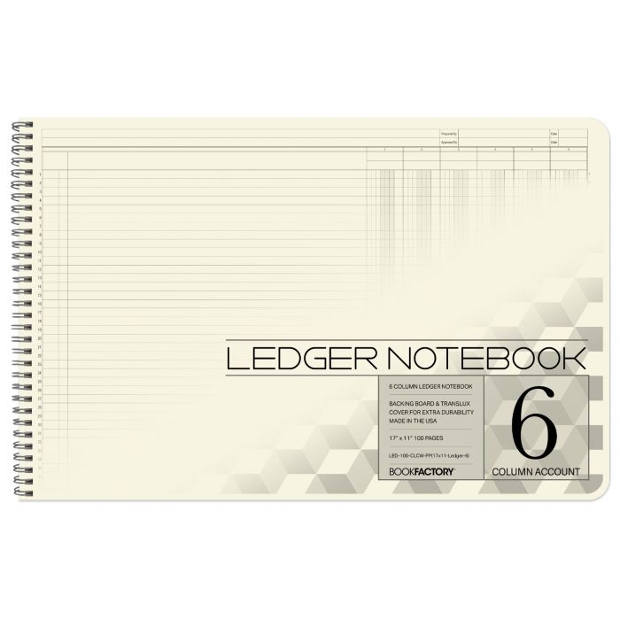 BookFactory Accounting Ledger Notebook/Large 6 Column Accounting Ledger ...