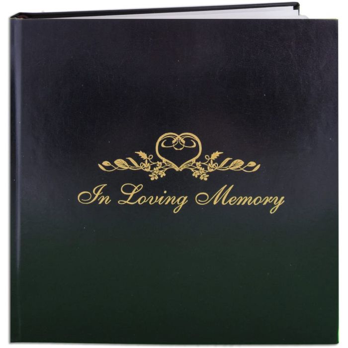 BookFactory Premium Leather Funeral Guest Book “In Loving Memory ...