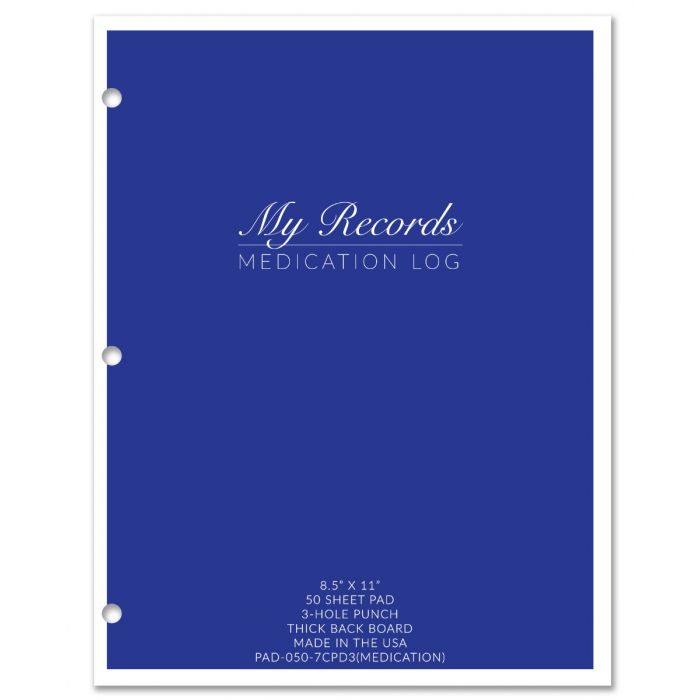 BookFactory Medication Log Note Pad/Daily Medicine, Pills, Drug ...