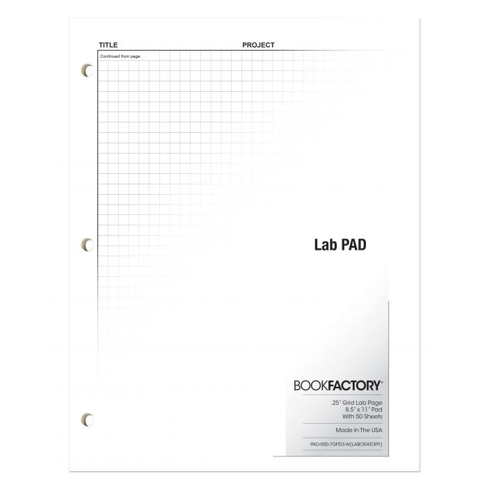 BookFactory Lab Notepad/White Laboratory Note Pad - Professional Grade ...