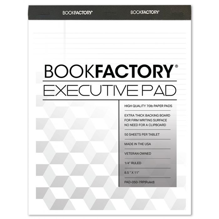 BookFactory Executive Pad/Ultra Premium Note Pad College Ruled Ledger ...