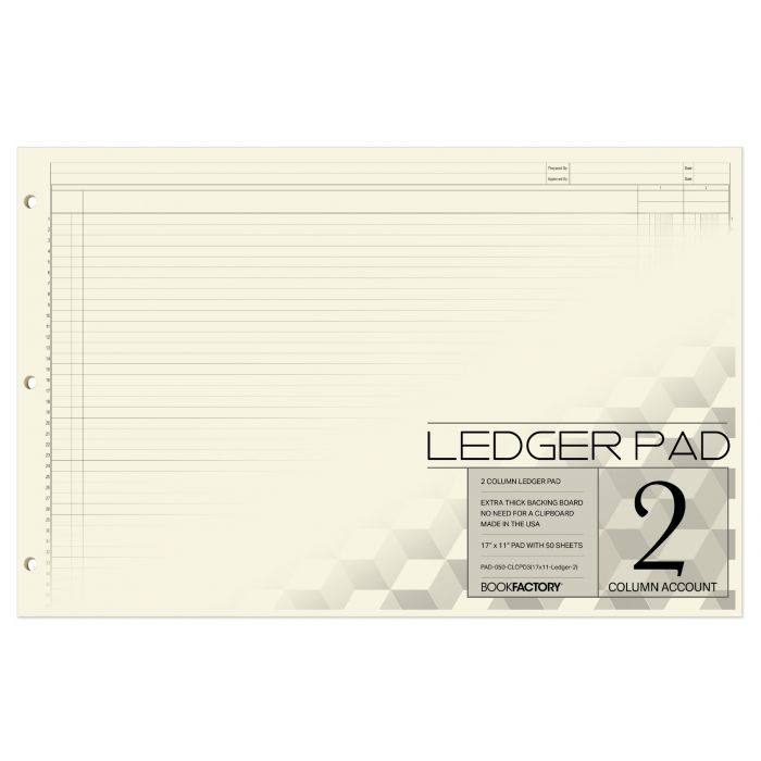 BookFactory Ledger Pad/Large 2 Column Accounting Ledger Columnar (Two ...
